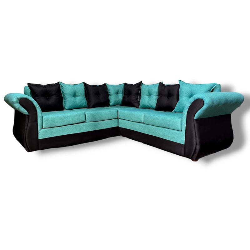 DUNA Seccional 5 cuerpos Marsella bicolor lino negro turquesa ...