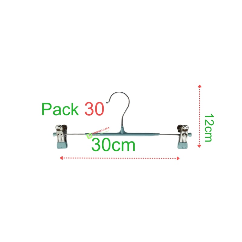 GENERICO Pack 10 Colgadores Metal Goma Celeste Con Pinza Pantalon30cm ...