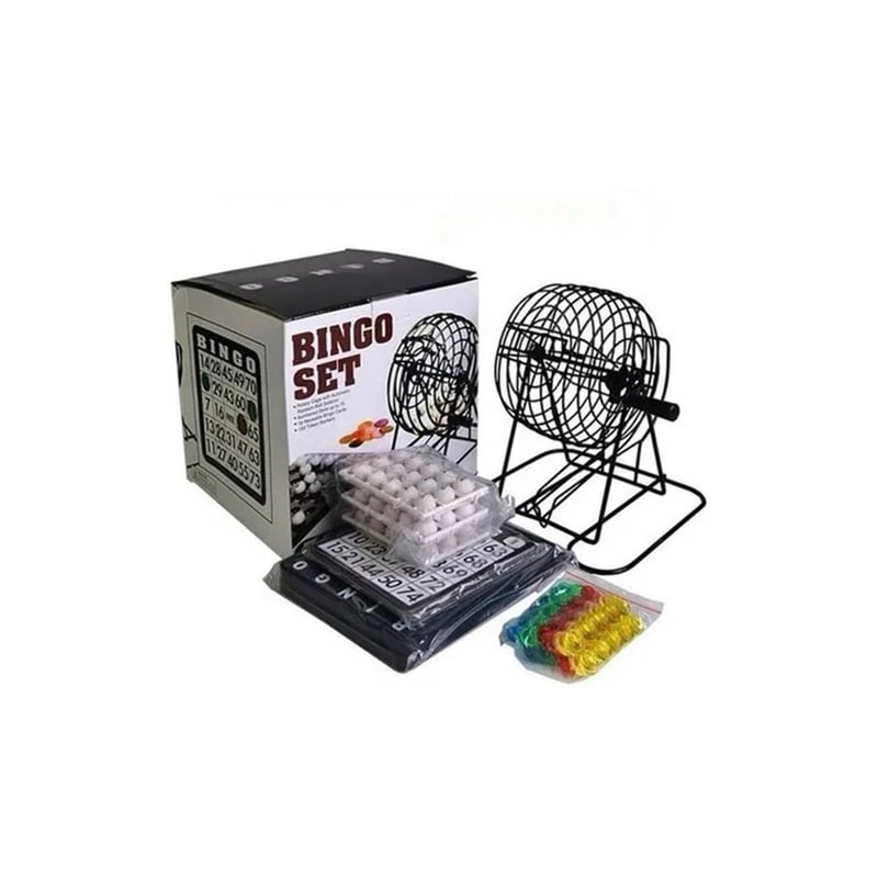 GENERICO Set De Bingo Completo Incluye Tombola Fichas Pelotas ...