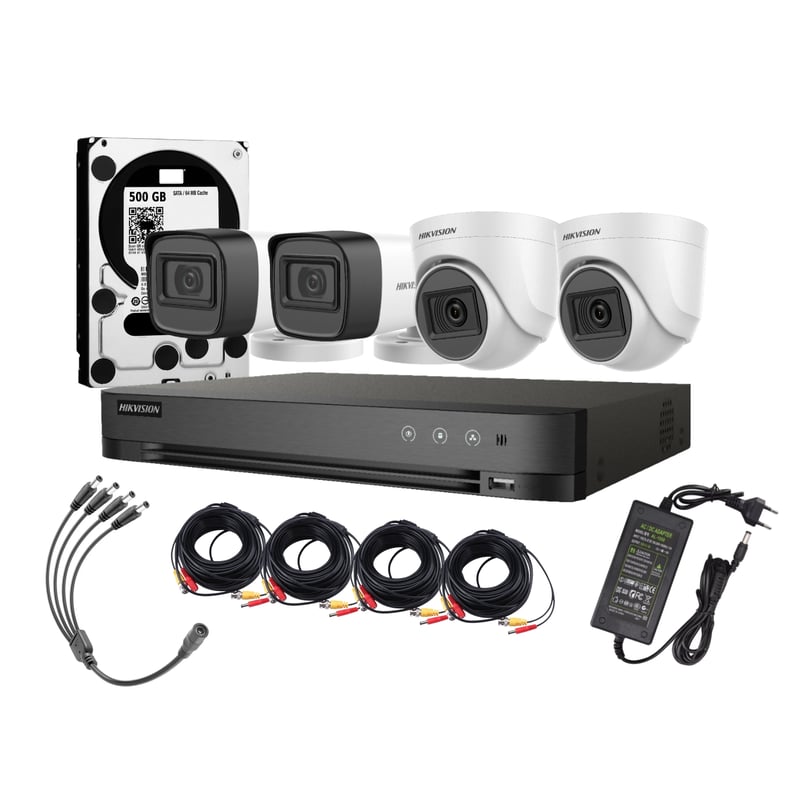 HIKVISION Kit 4 Camaras Profesional Hikvision Fhd 1080p Lite Dd 500gb ...