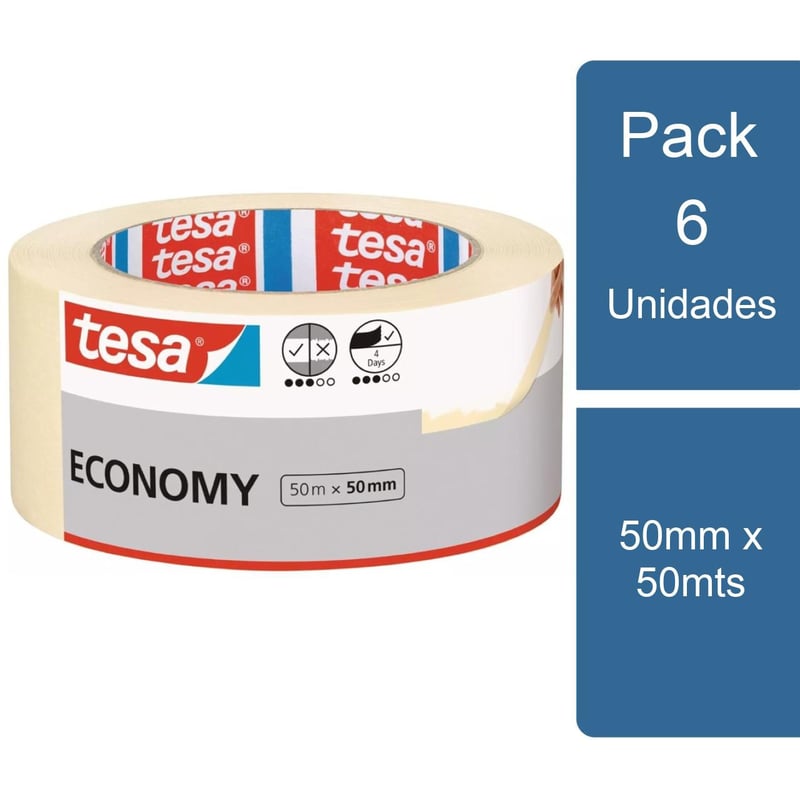 TESA Pack 6 Cintas de Enmascarar Masking 50mm x 50mts tesa | falabella.com