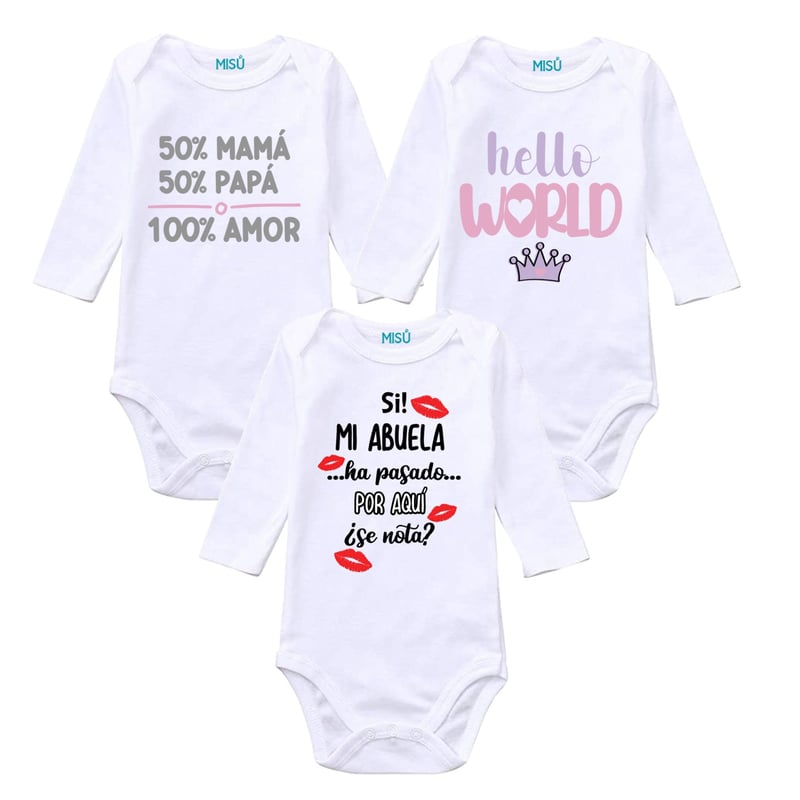 GENERICO Body pilucho pack 3 bebé con frases | falabella.com