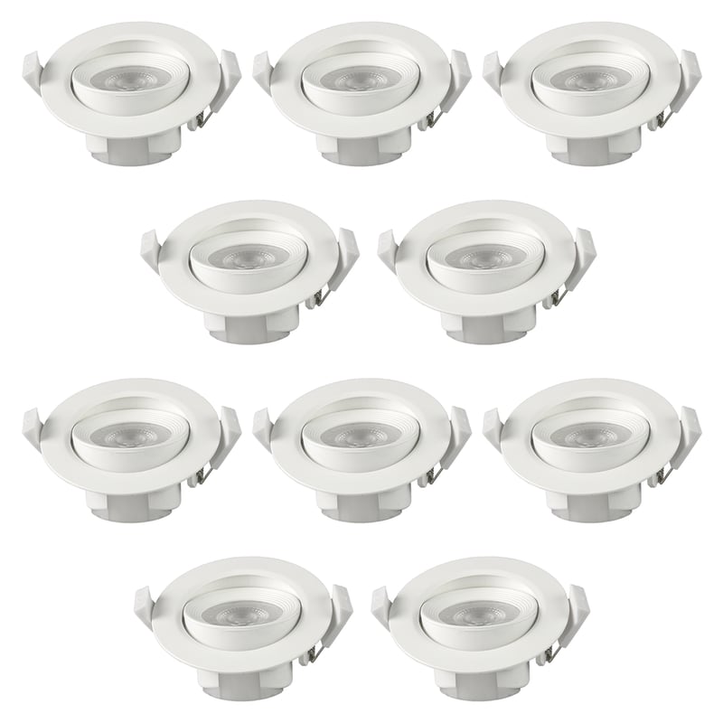 HB LEDS Pack 10 Foco Basculante LED Embutido Spot 6,5W 3000K Redondo ...