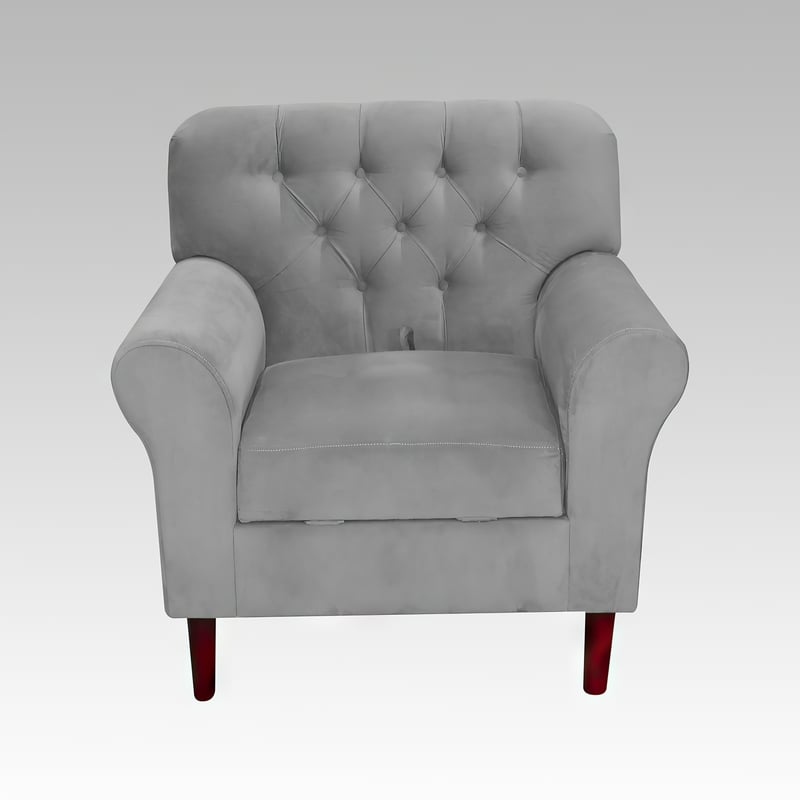 Sillón Baúl 1 Cuerpo Estilo Capitoné Recife - Gris | Sodimac Chile
