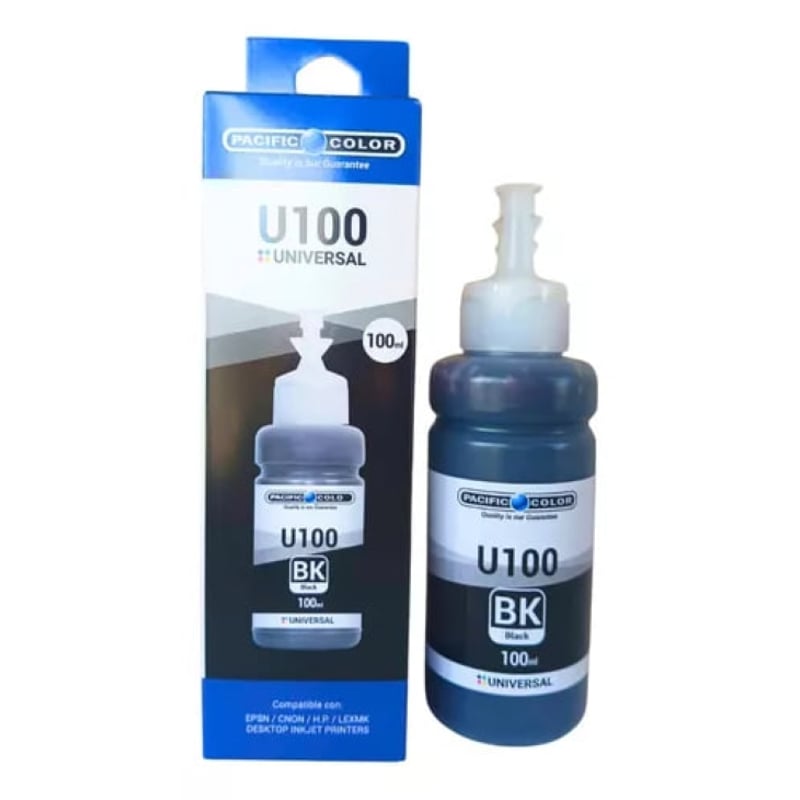 PACIFIC COLOR Tinta Alternativa Negra 100 ml Para Epson/Canon/HP ...