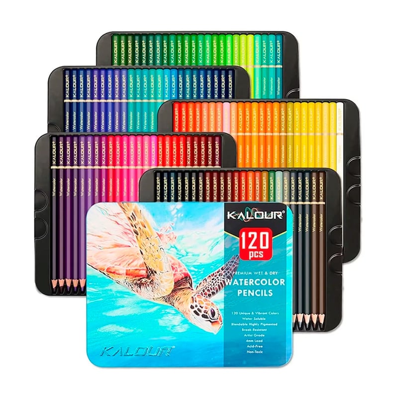 GENERICO Set 120 Colores Profesional con Caja Metálica Premium ...