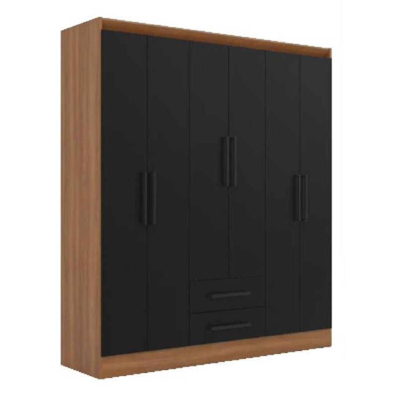 Clóset 6 puertas 2 cajones ámbar Canela-Negro ROCA | Linio Chile