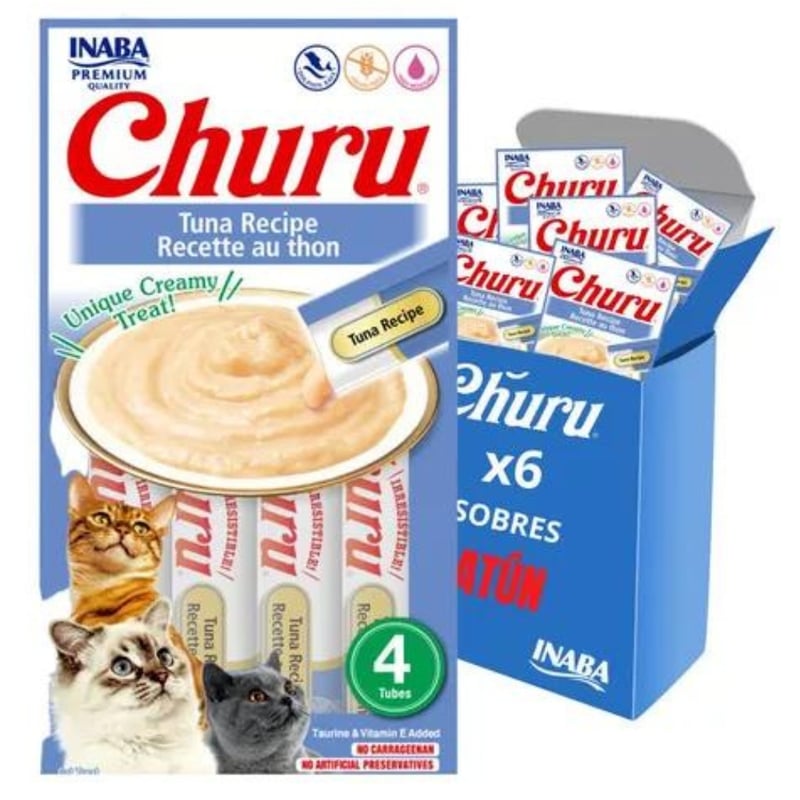 INABA Churu Snack Sabor Atún Para Gatos Pack X6 Sobres | falabella.com