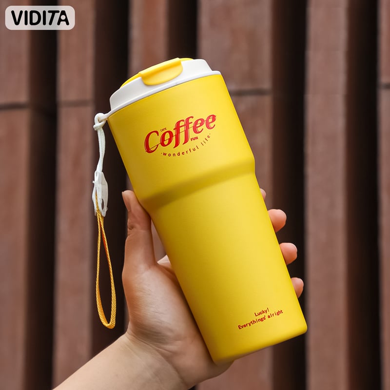 VIDITA Mug Termo Botella Vaso Termico Cafe Acero Inoxidable 620ml Amarillo | falabella.com