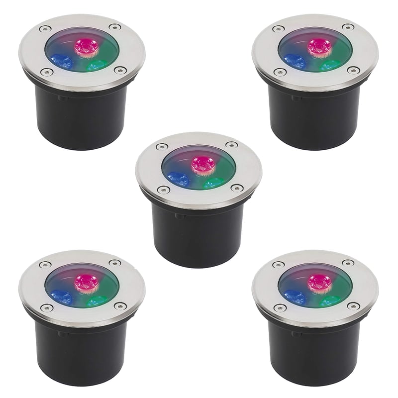 HB LEDS Pack 5 Foco LED Piso 3W 220V RGB | falabella.com