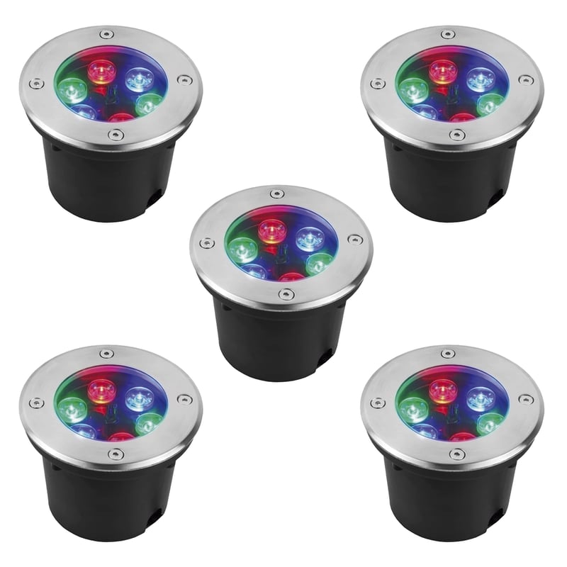 HB LEDS Pack 5 Foco LED Piso 6W 220V RGB | falabella.com