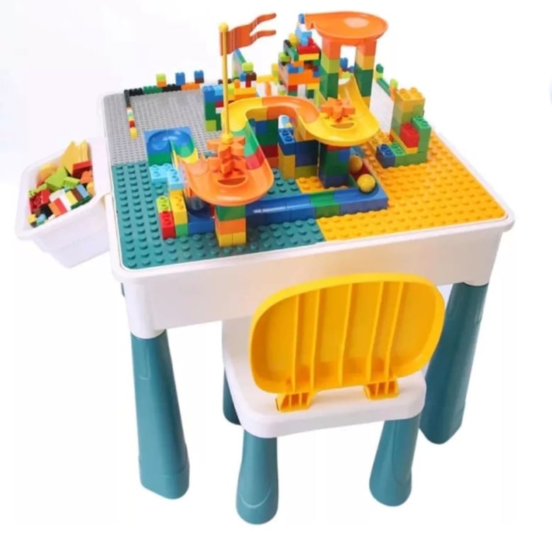 GENERICO Mesa De Lego Convertible En Escritorio Con Silla y 60 legos ...
