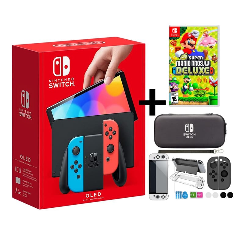 NINTENDO Consola Nintendo Switch OLED Neon mas Super Mario Bros y bolso ...