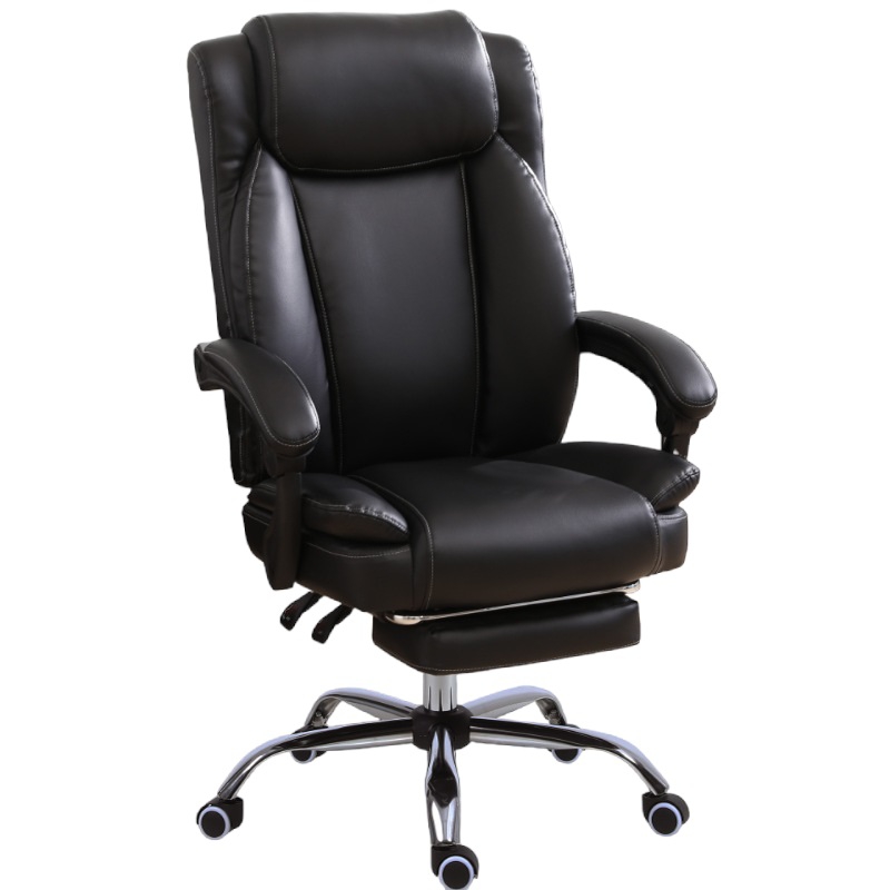 CRUSEC Silla PC de Cuero Boss para Oficina Reposapies Osaka Negro ...