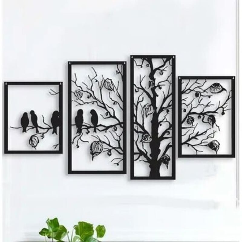 GENERICO CUADRO ARBOL OTOÑO INVIERNO ARTESANAL EN MADERA MDF 3MM ...