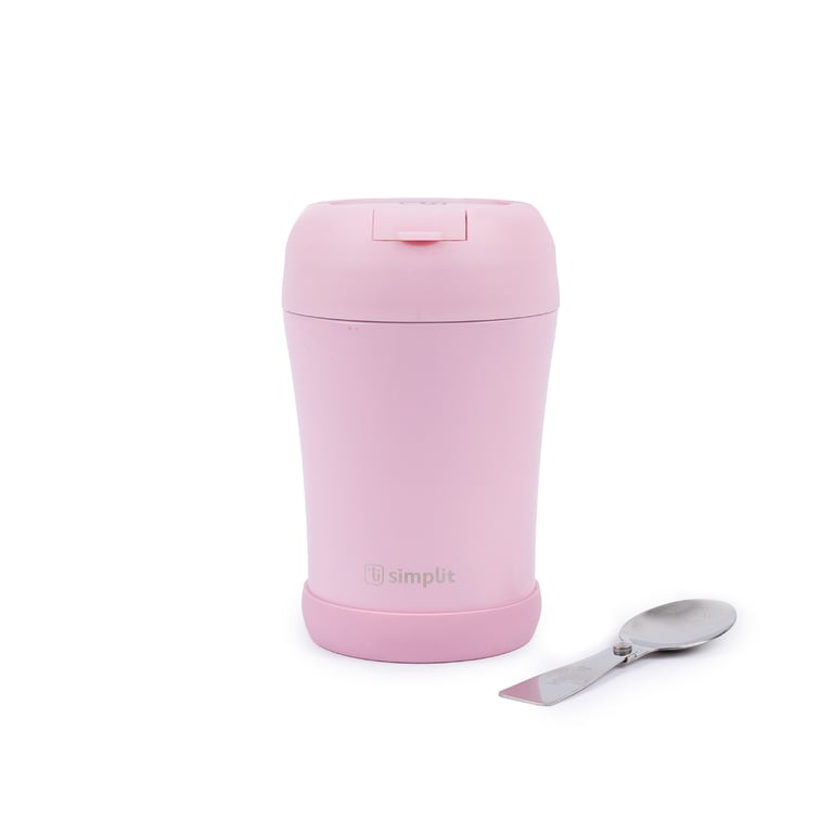 SIMPLIT Termo Comida 400ml Rosado Cuchara Acero Inox Simplit | falabella.com