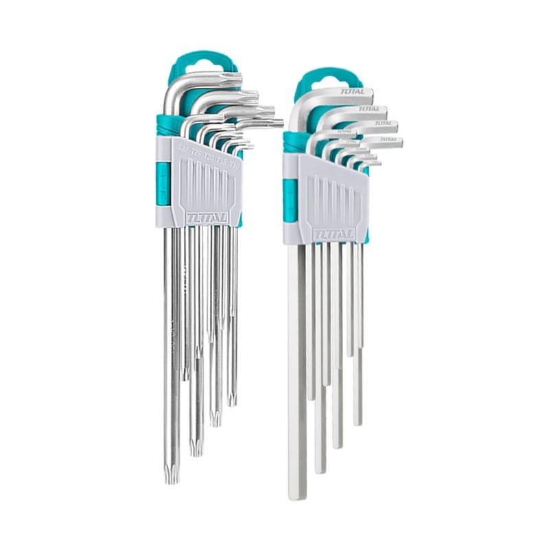 TOTAL TOOLS Kit Juego de Llaves Allen Hexagonal Estrella 18 Piezas ...