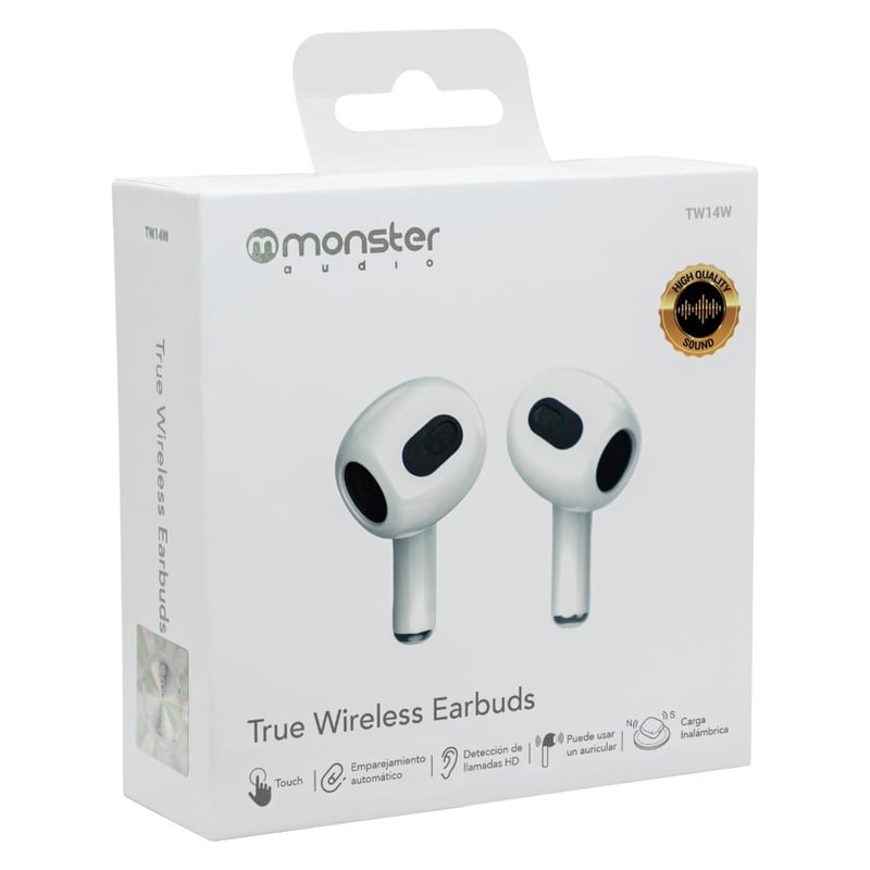 MONSTER AUDIO TW14W AUDIFONO MONSTER TRUE WIRELESS BLANCO MONSTER AUDIO ...