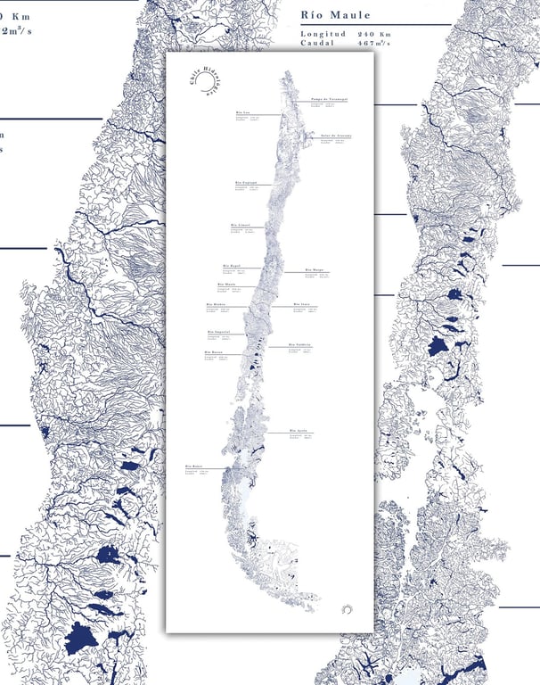 MAPPIN Mapa Hidrográfico de Chile - Lámina | falabella.com