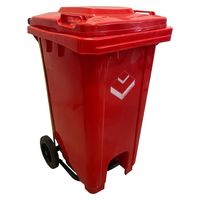 LORENZINI Contenedor Basurero 100 Litros Rojo con ruedas y pedal ...