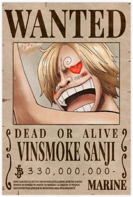 Poster One Piece Recompensa Se Busca Wanted Sanji 28x42cm | Sodimac ...