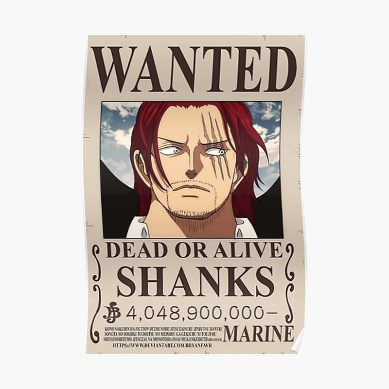 Poster One Piece Recompensa Se Busca Wanted Shanks 28x42cm | Sodimac Chile