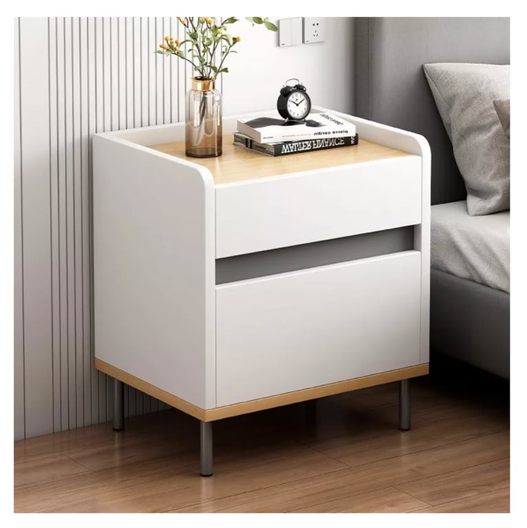 HOMER DESIGN Velador vanguardia 2 Niveles Con Cajones Homer Design 45* ...