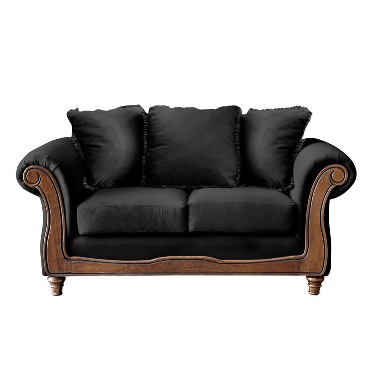 Sofá Rimini 2 Cuerpos Tela Velvet Negro | Sodimac - Falabella