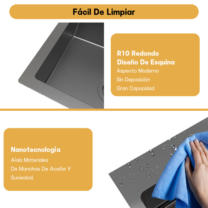 Lavaplatos Simple Empotrable Ancho 45x50cm Dispensador | Sodimac ...