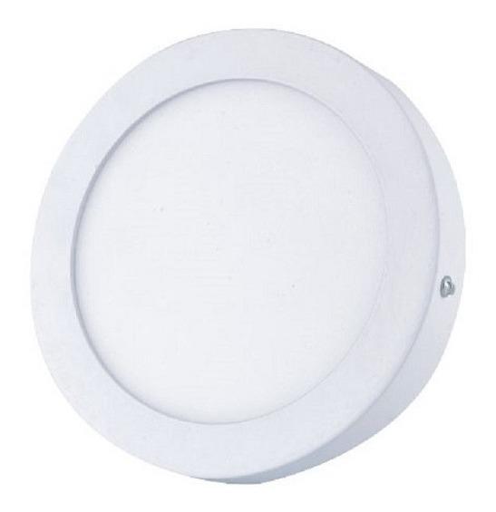 Panel Led Circular Basic 12w Luz Cálida Sobrepuesto D17cm - Blanco ...