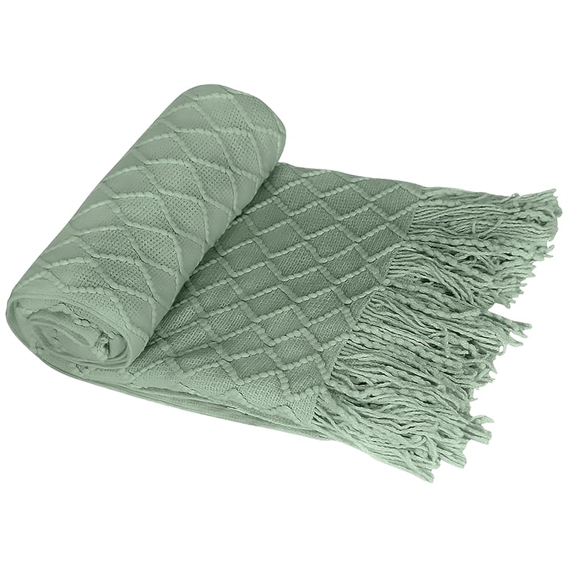 GENERICO Manta Decorativa Tejida Para Hogar 180x127cm Color Verde ...