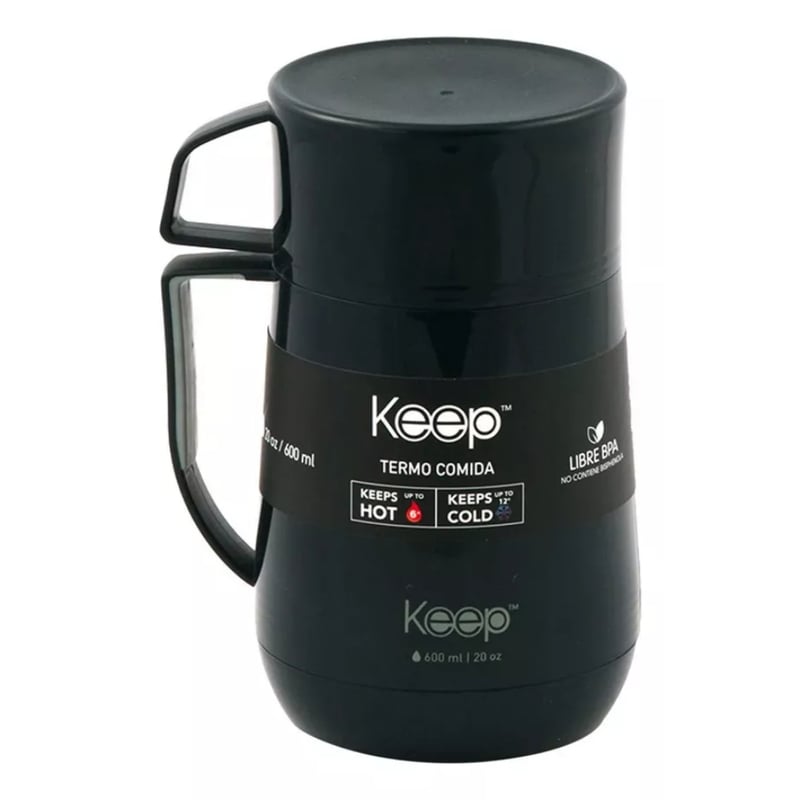 KEEP Termo Comida Polipropileno 600ml Keep Lonchera Negro | falabella.com