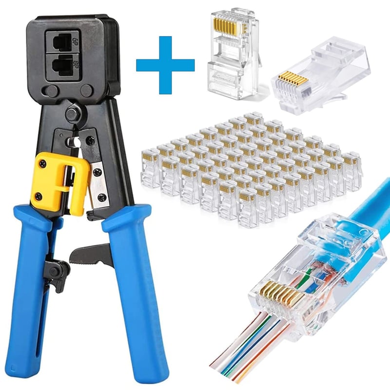 GENERICO Crimpeadora Ez Rj45 50 Conector Cat6 Prensa Anticorte ...