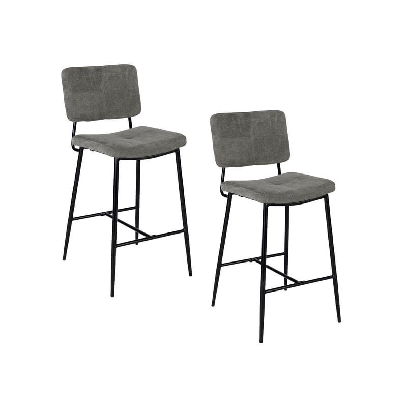 NOVAHUS Pack 2 Pisos de Bar con Espaldar Acolchado Gris | falabella.com