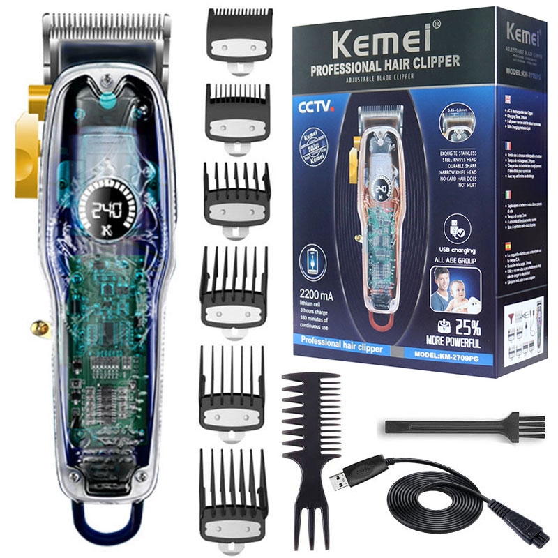 VATYERTY Kemei-cortadora de pelo recargable por USB KM-2707PG Azul | falabella.com