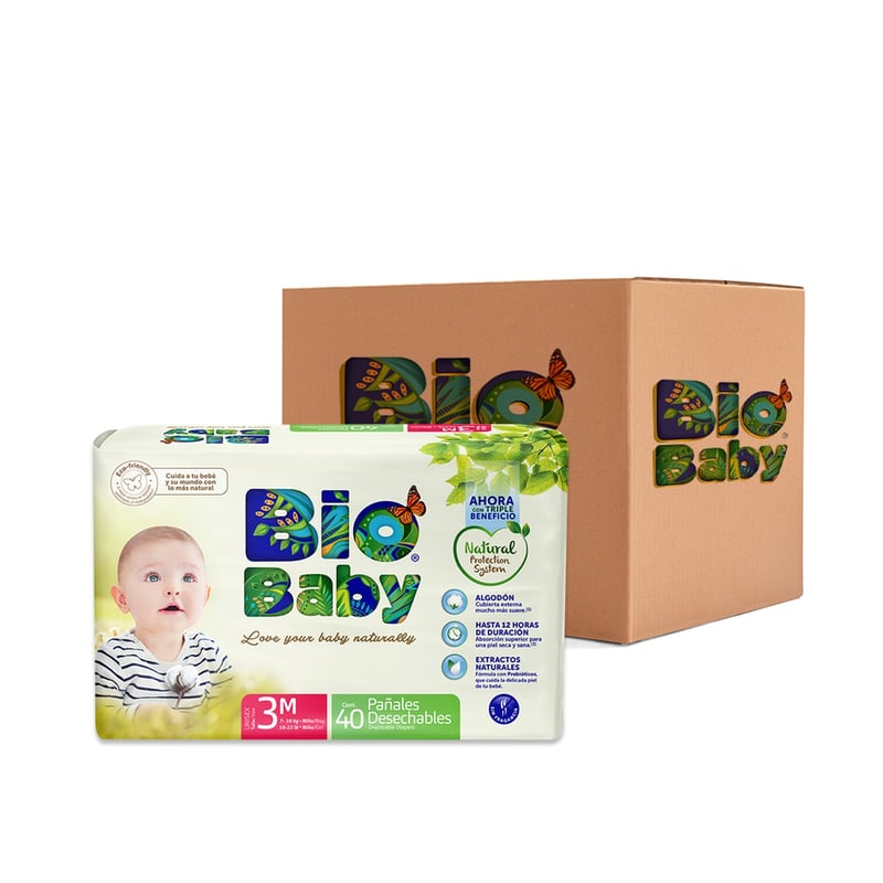 BIO BABY Caja de Pañales Ecológicos Talla 3 (160un) - Bio Baby ...