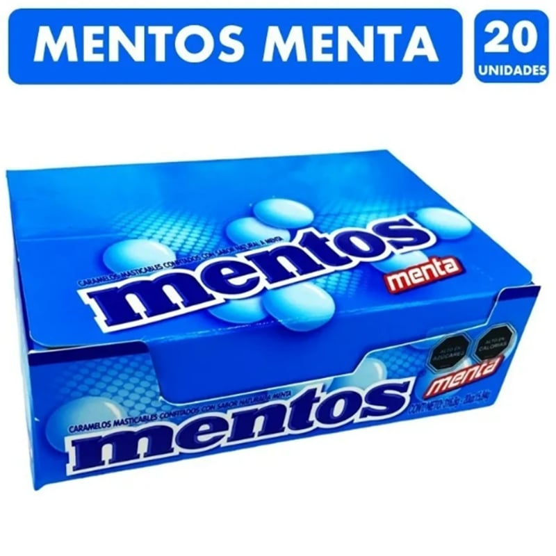 MENTOS Mentos Sabor Menta - Caramelos Masticables caja 20unidades ...