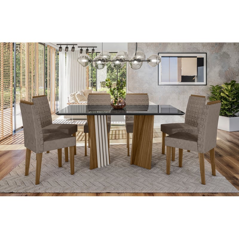 JDO & DESIGN Juego de comedor lisboa 6 sillas Lux Jdo & Design cubierta ...