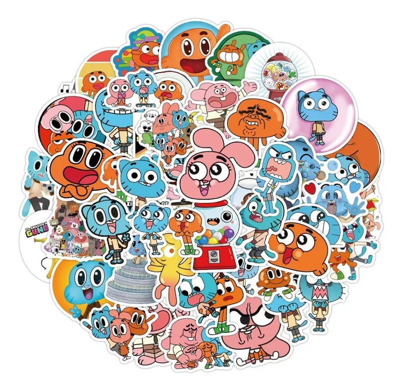 GENERICO 50 Stickers El Increíble Mundo De Gumball - Etiquetas ...