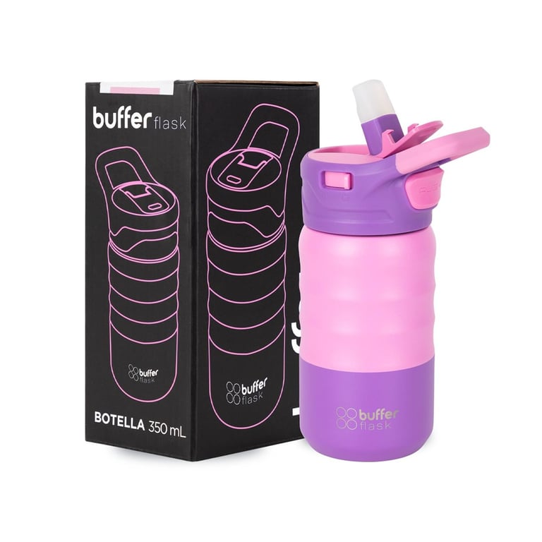 BUFFER FLASK Termo Botella Termica Niños Buffer Acero Inox 350ml - Rosa ...
