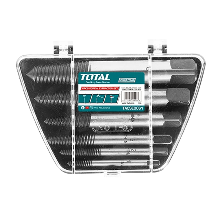TOTAL TOOLS Extractor Tornillo Pernos Cortados 6 Piezas Total Tacse0061 ...