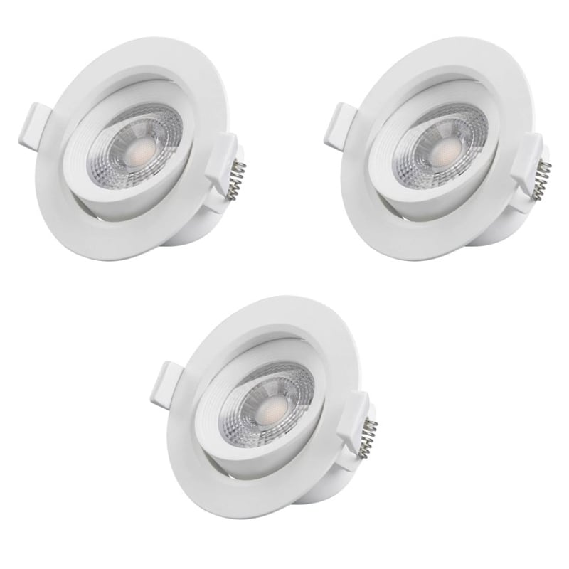 WANT PACK X3 Foco Led Embutido Redondo Aro Móvil 7w 220v Luz Fria ...