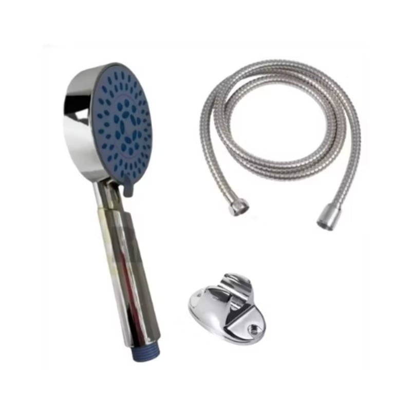 OEM SET DE DUCHA TELÉFONO MANGUERA Y SOPORTE CROMADO AZUL | falabella.com
