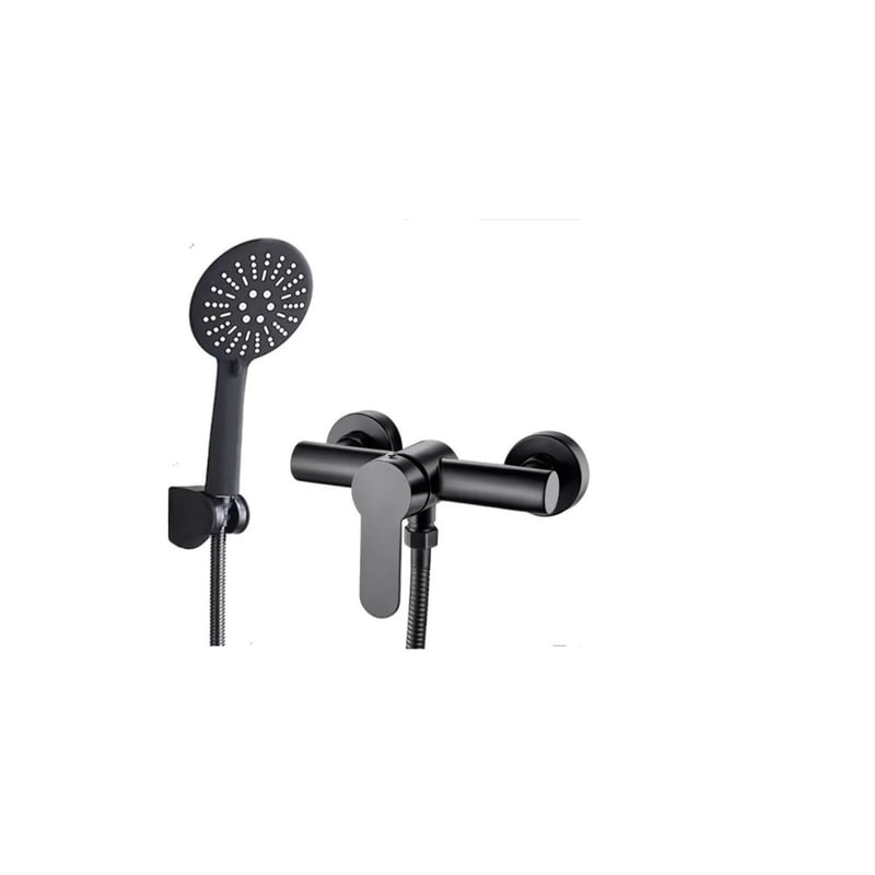 GENERICO Llave Monomando Ducha Flexible Y Mango Color Negro Premium ...