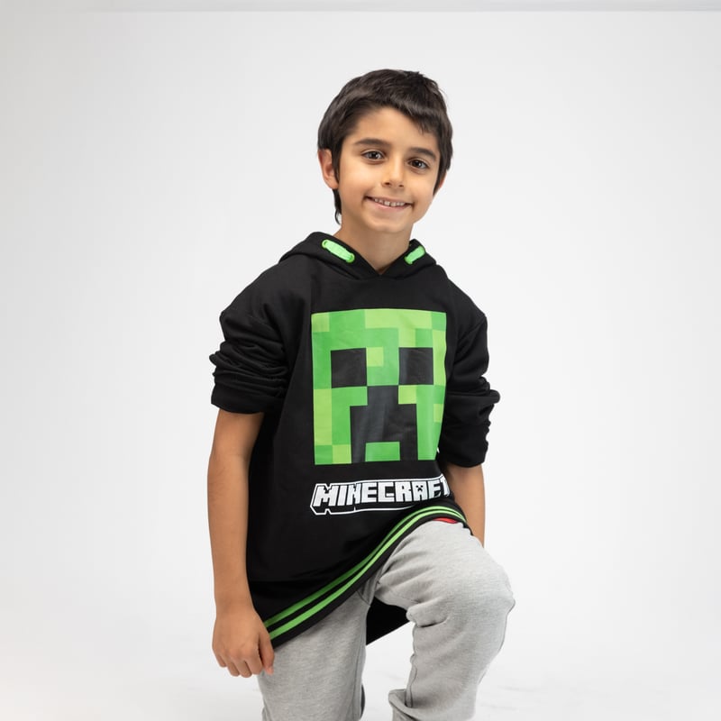 MINECRAFT Poleron Niño Minecraft Simbol Game Negro Minecraft ...