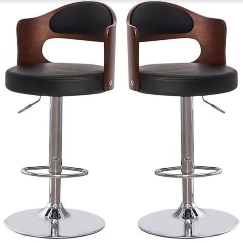 ARTIHOGAR Pack 2 Sillas Bar Taburete Madera con Respaldo Boscco ...