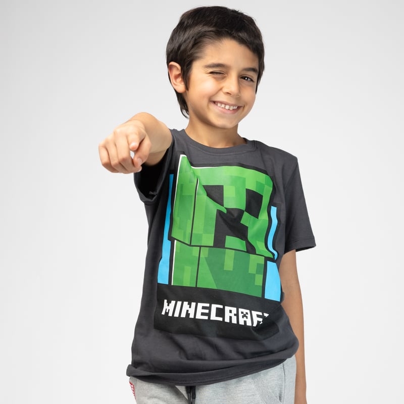 MINECRAFT Polera Niño Minecraft Survive Gris Minecraft | falabella.com