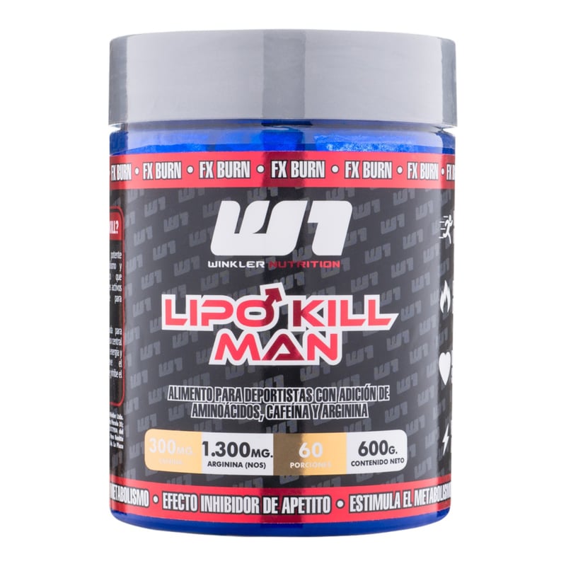 WINKLER NUTRITION Termogénico Polvo Lipo Kill Man 600 grs.- Limón ...