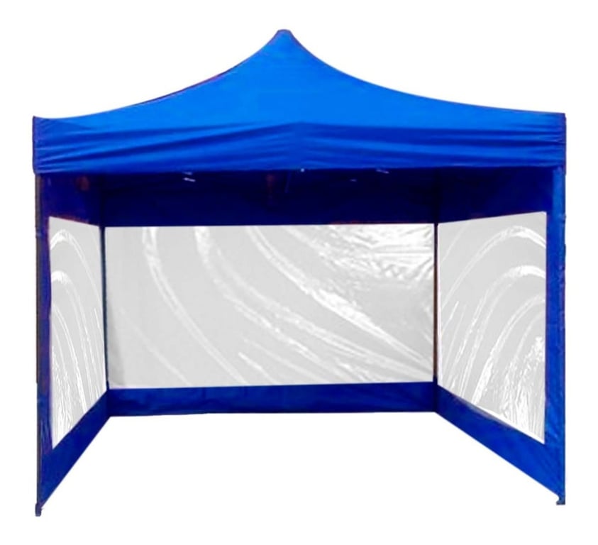 Toldo Plegable Jardimex 3x3 Paredes Antilluvia Proteccion UV Azul ...