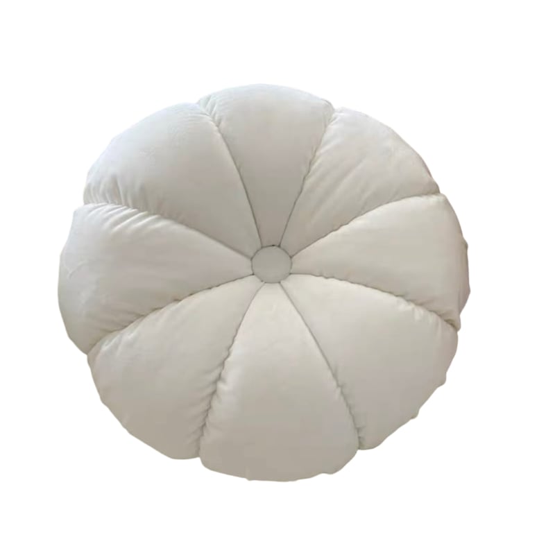 ANGELES DEL HOGAR Cojín redondo blanco - terciopelo 45 cm de diámetro ...